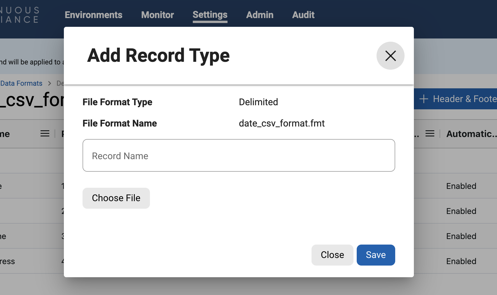 Managing record types and header/footer records